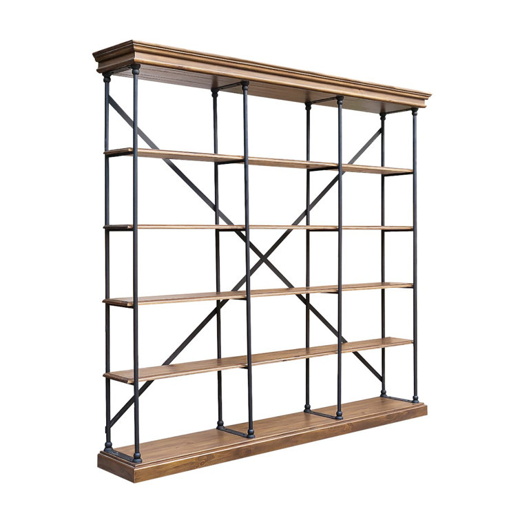 Robin Interiors DANTE Large Bookcase, Slim Shelving Unit, Pine and Metal Shelf by Robin ...